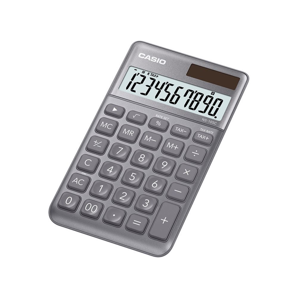 Casio NS-10SC-GY 10 Haneli Gri Masüstü Hesap Makinesi